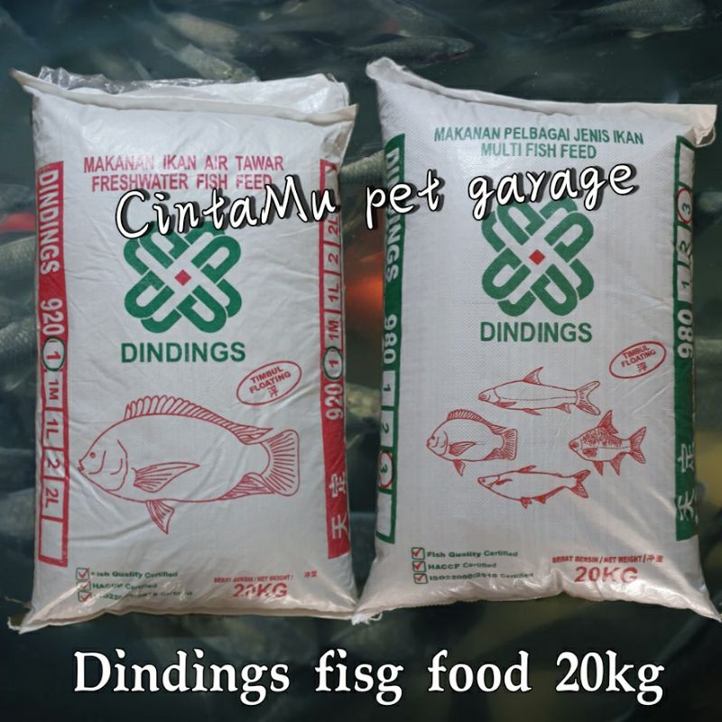 DINDINGS FISH PELLET 20KG 9201 9802 9803 FRESH WATER FLOATING FISH FEED ...