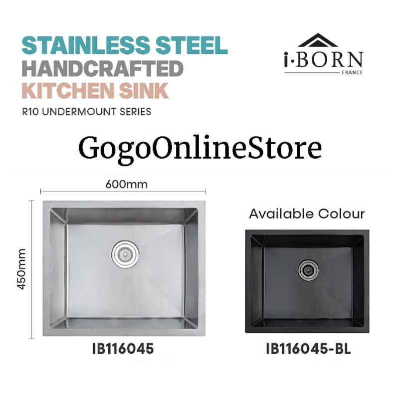 I-BORN STAINLESS STEEL KITCHEN SINK / 6045 / Sinki dapur | Shopee Malaysia