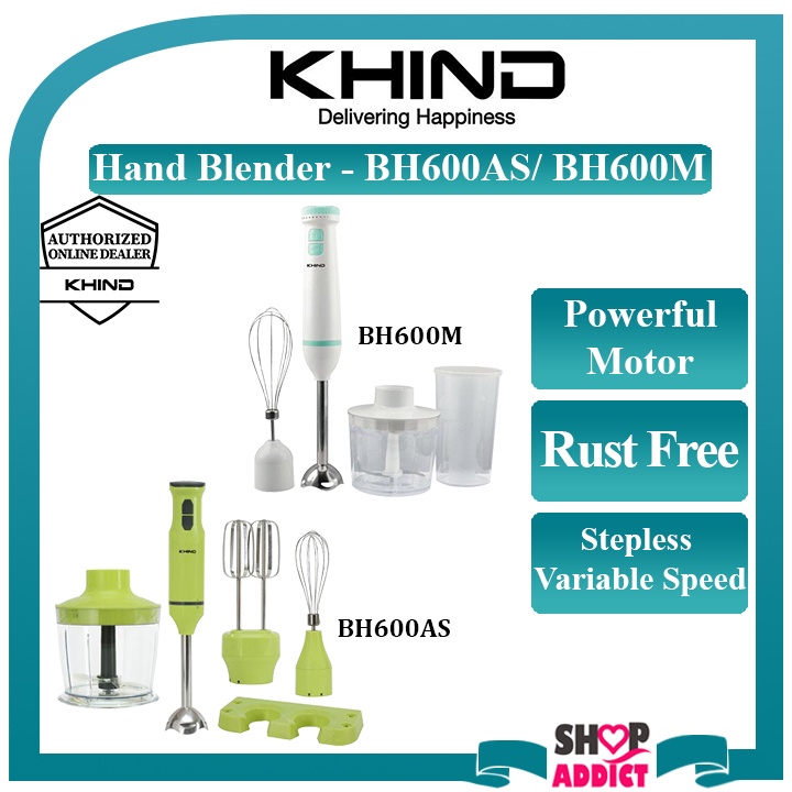 Khind Hand Blender BH600M I BH600AS Chop Blend & Whisk/ Blender Tangan ...