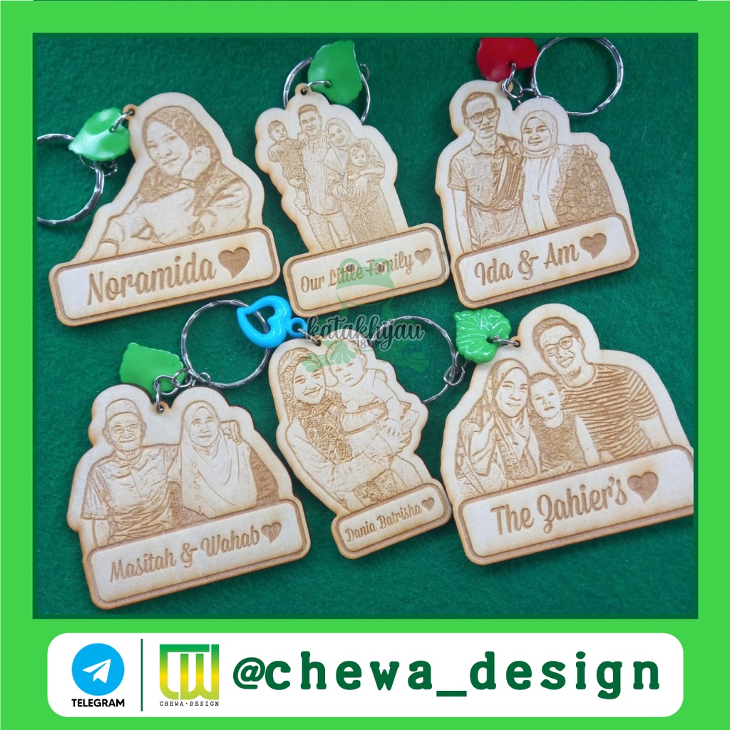 KEYCHAIN GAMBAR KAYU PELBAGAI BENTUK (1SIDE ONLY) | Shopee Malaysia