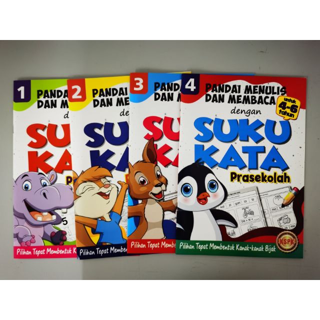 PANDAI MENULIS DAN MEMBACA SUKU KATA AKTIVITI BOOK ( FULL SET 4.BOOK ...