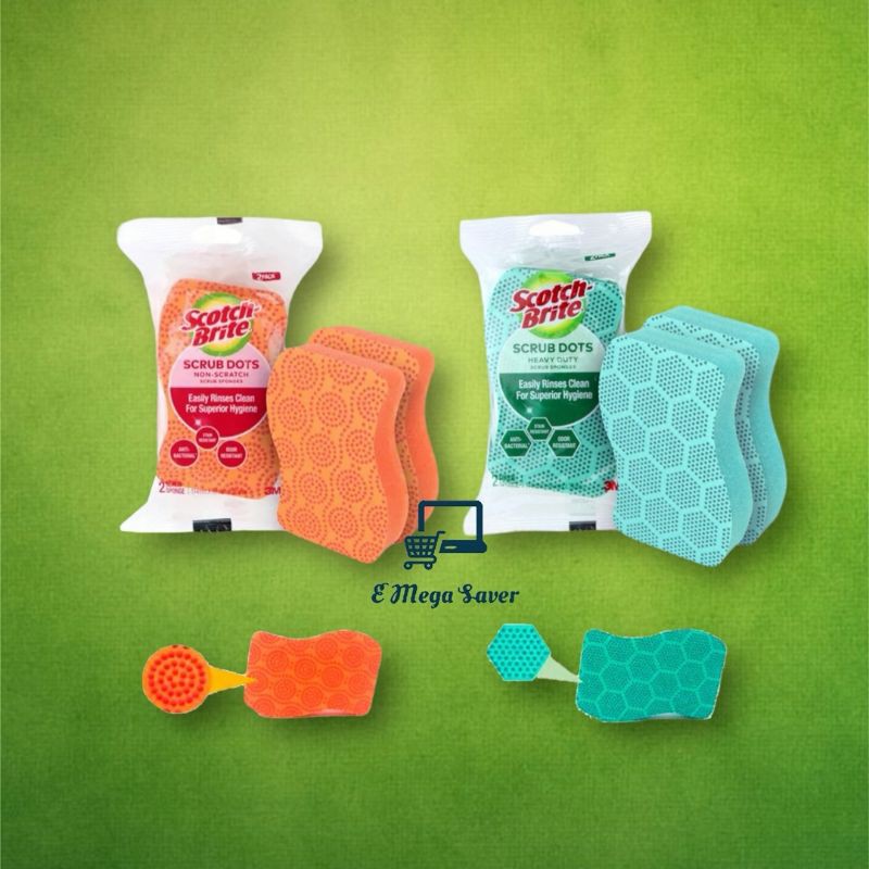 3M Scotch-Brite Scrub Dots (2pcs/pack) | Shopee Malaysia