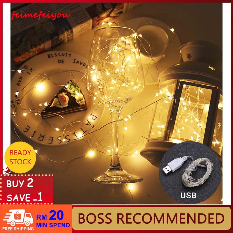 2M/5M/10M USB String Light Festival Wedding Fairy Light Decor Led ...
