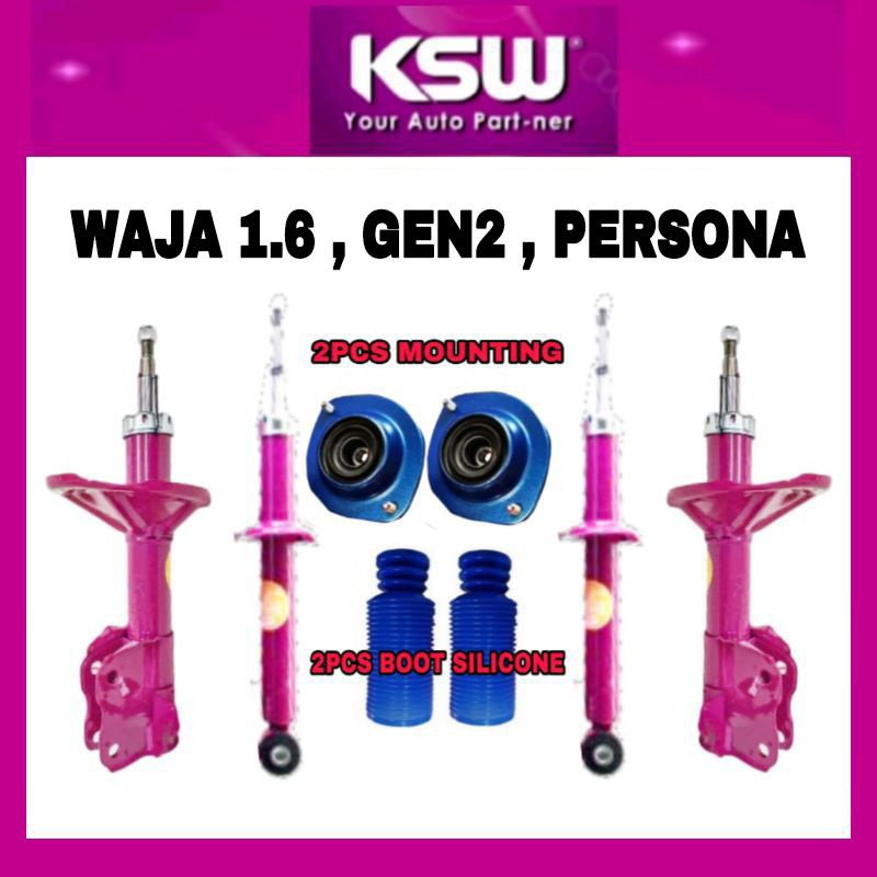 KSW PROTON WAJA GEN2 PERSONA ABSORBER FRONT / REAR HEAVY DUTY WITH ...