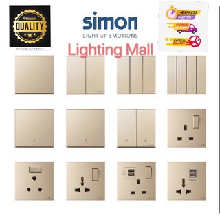 Simon I7 Series Switch / Switches & Socket Outlet Matt Grey/Golden ...
