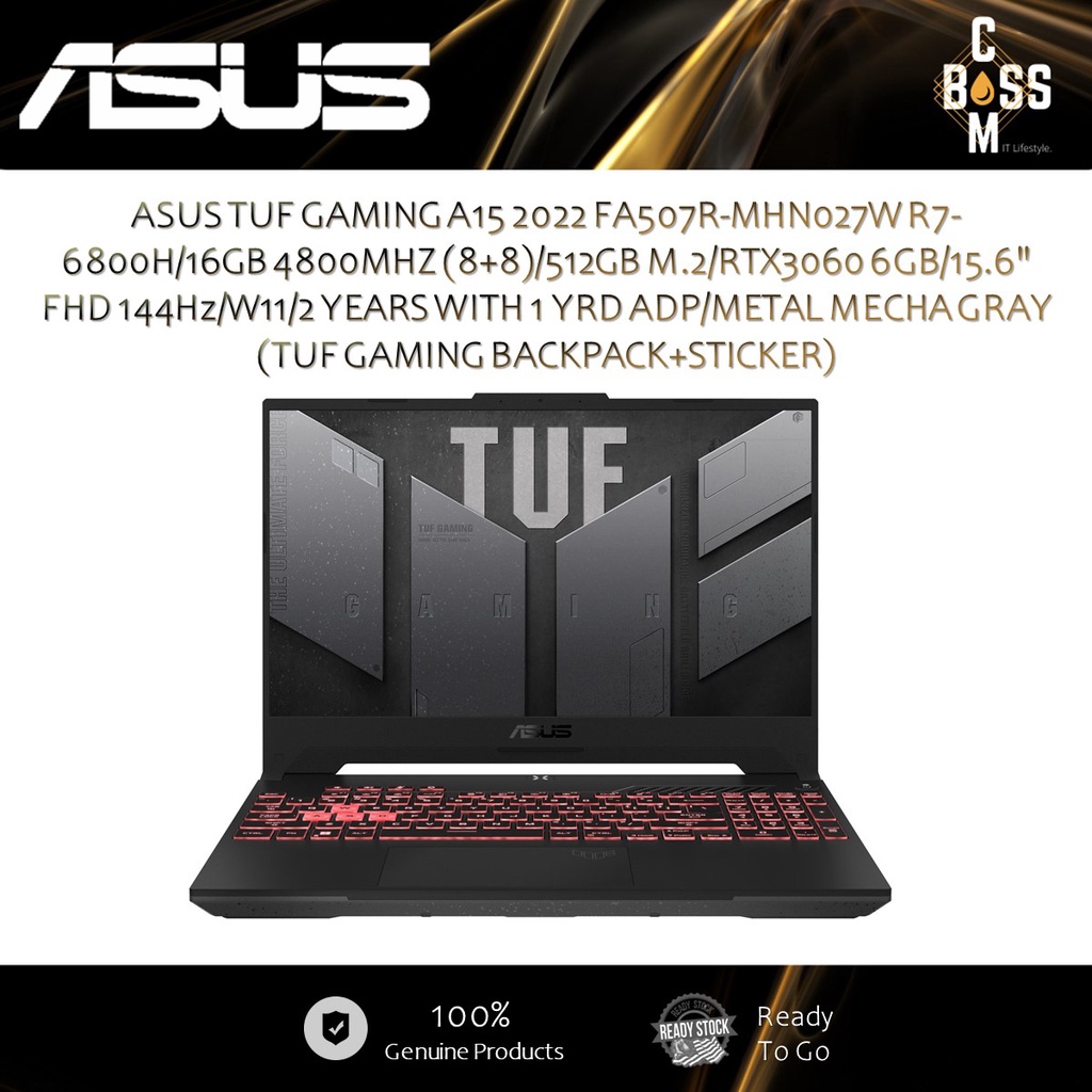 *ORIGINAL*ASUS TUF GAMING A15 2022 FA507R-MHN027W R7-6800H/16GB 4800MHZ ...