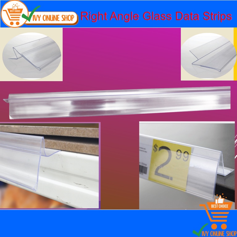 Right Angle Glass Data Strips With Sticker For Supermarket Shelves ...