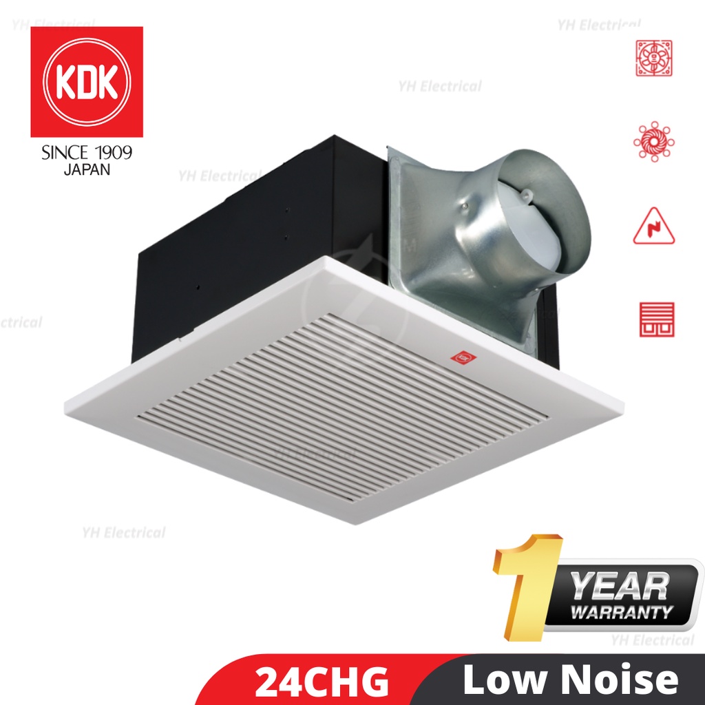 KDK Ceiling Mount Ventilating Exhaust Fan Steel Type Sirocco 24CDF ...