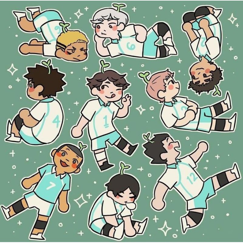 Haikyuu Merch Anime Cute Chibi Stickers Seijoh Team Iwazumi Aesthetic ...