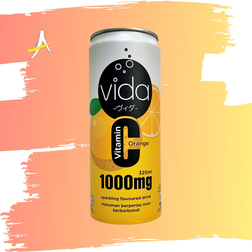 Vida Vitamin C 1000mg Orange Flavour Sparkling Flavoured Drink 325ml ...