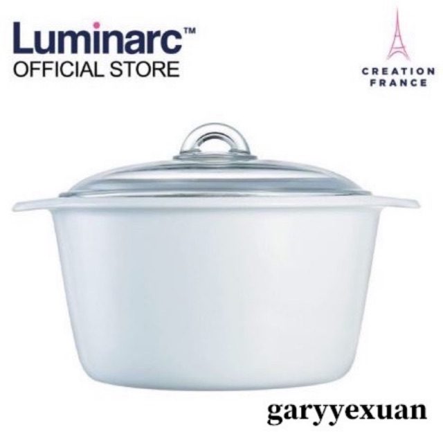 [100% Original] Luminarc Vitroflam Cookware Vitroline - Plain White (3L ...