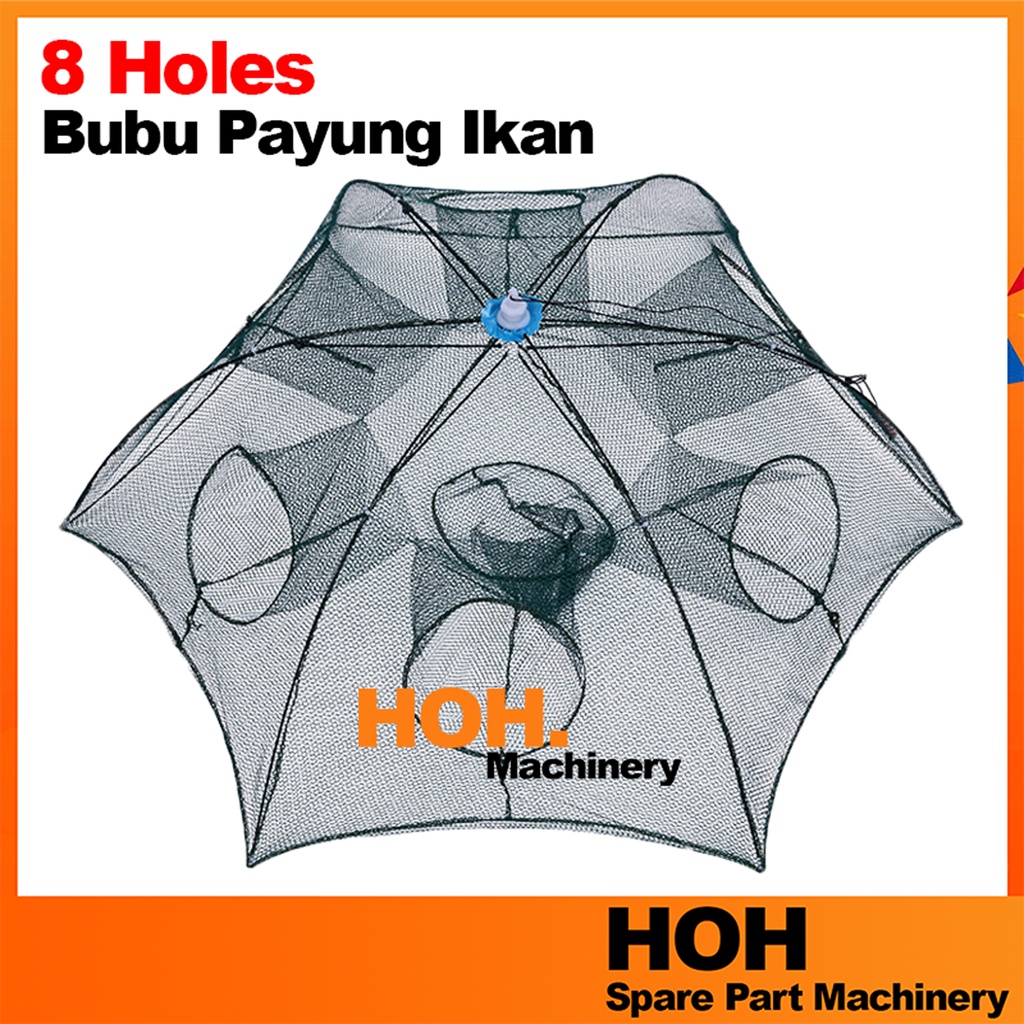 [8 holes] BuBu Payung Ikan Udang Jala Ikan Automatic Folding Fishing ...