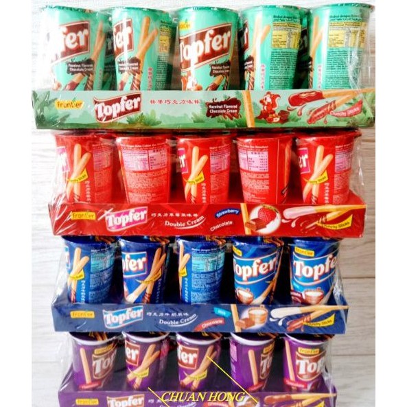 Frontier Topfer Chocolate Crunchy Sticks Cup (40g x 10 Cups) | Shopee ...