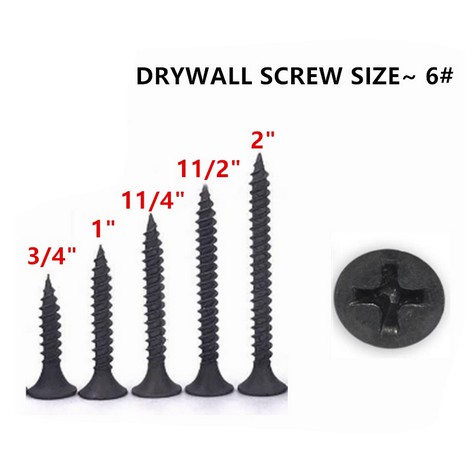 1KG 6# BLACK DRYWALL SCREW /PARTICEN SCREW/ WOOD SCREW/ Screw Hitam (3/ ...