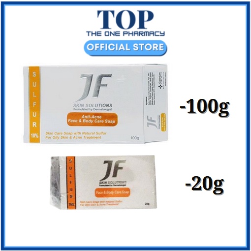 JF Skin Solution Face & Body Care Soap 10% Sulfur -100g/20g (For Oily ...
