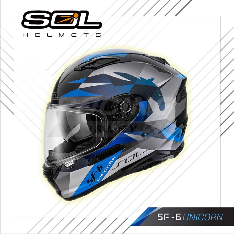 DOT Helmet Motor Cross Full Face SF-6 UNICORN (FREE LED for member ...