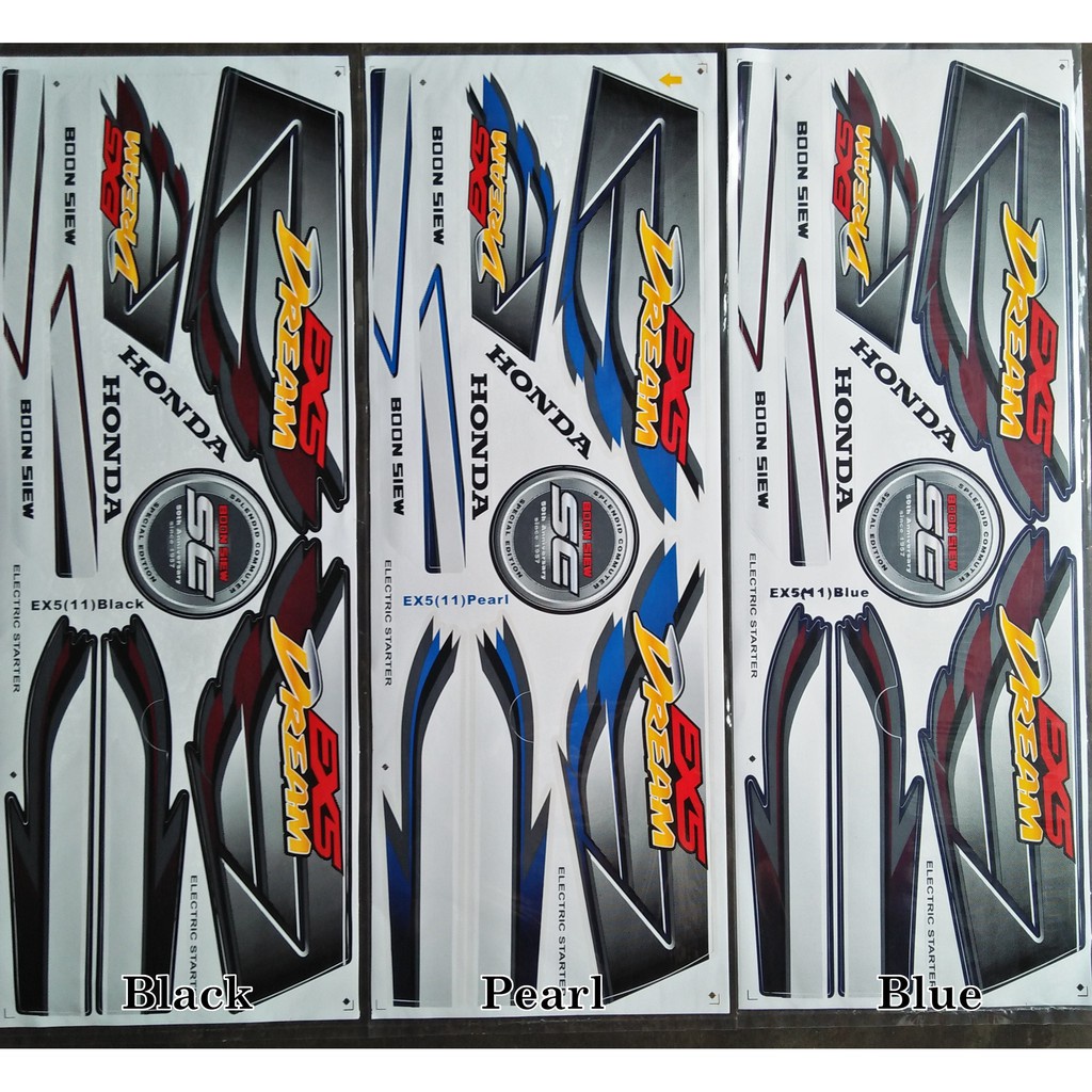 Honda EX5 (11) Dream High Power Body Sticker Stiker - Stripe Strike COVERSET COVER SET STICKER ...
