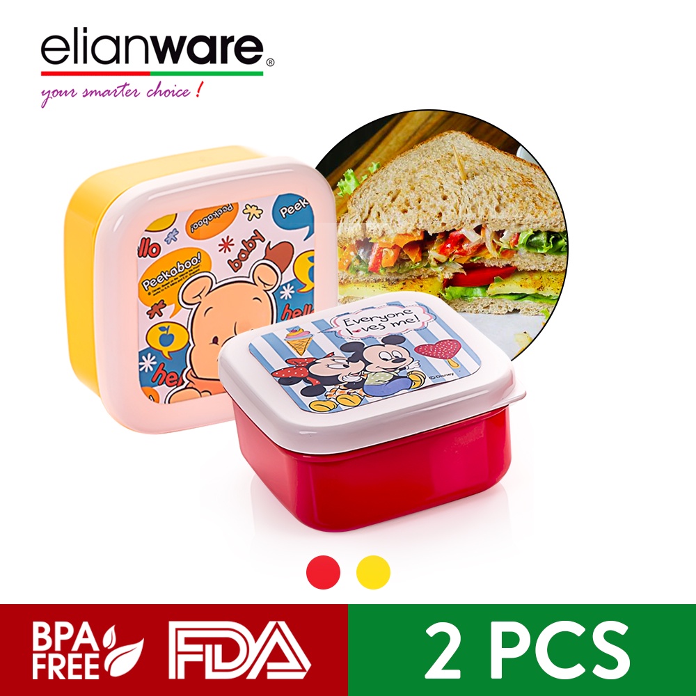 Elianware Microwavable Kids Food Container Lunch Box (2 Pcs x 200ml ...