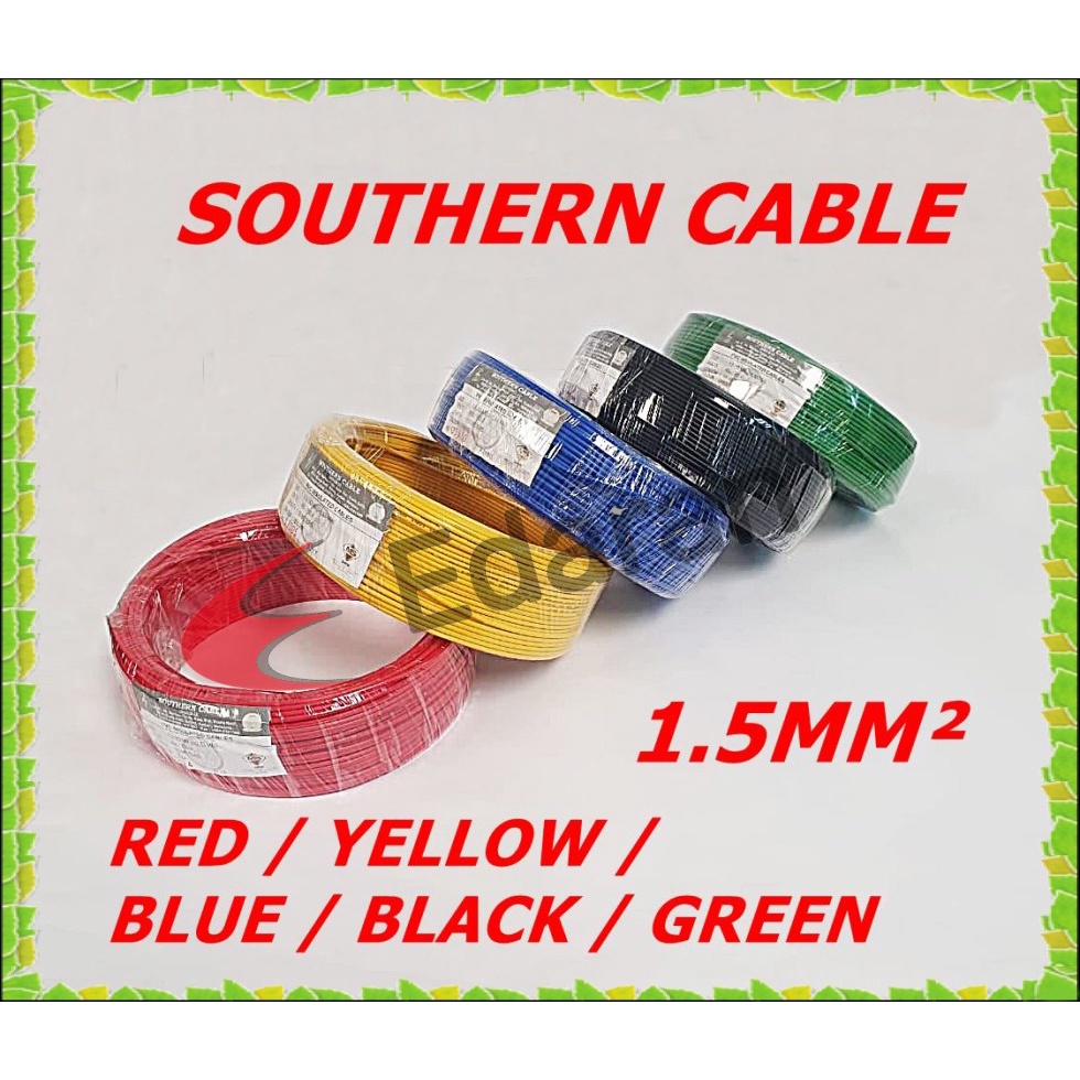 1.5MM² Southern Cable Insulated PVC 100% Pure Copper Cable (SIRIM ...