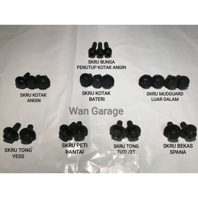 SKRU BOLT SCREW 10 PART PLASTIK RXZ MILI CATALYZER ORIGINAL YAMAHA ...