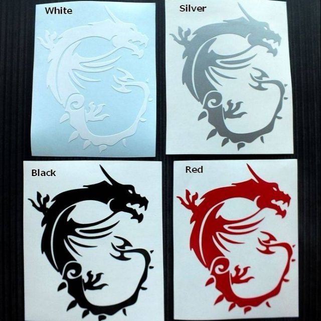 Medium Size 13 x 9 cm ~MSI Dragon Sticker vinyl Sticker | Shopee Malaysia