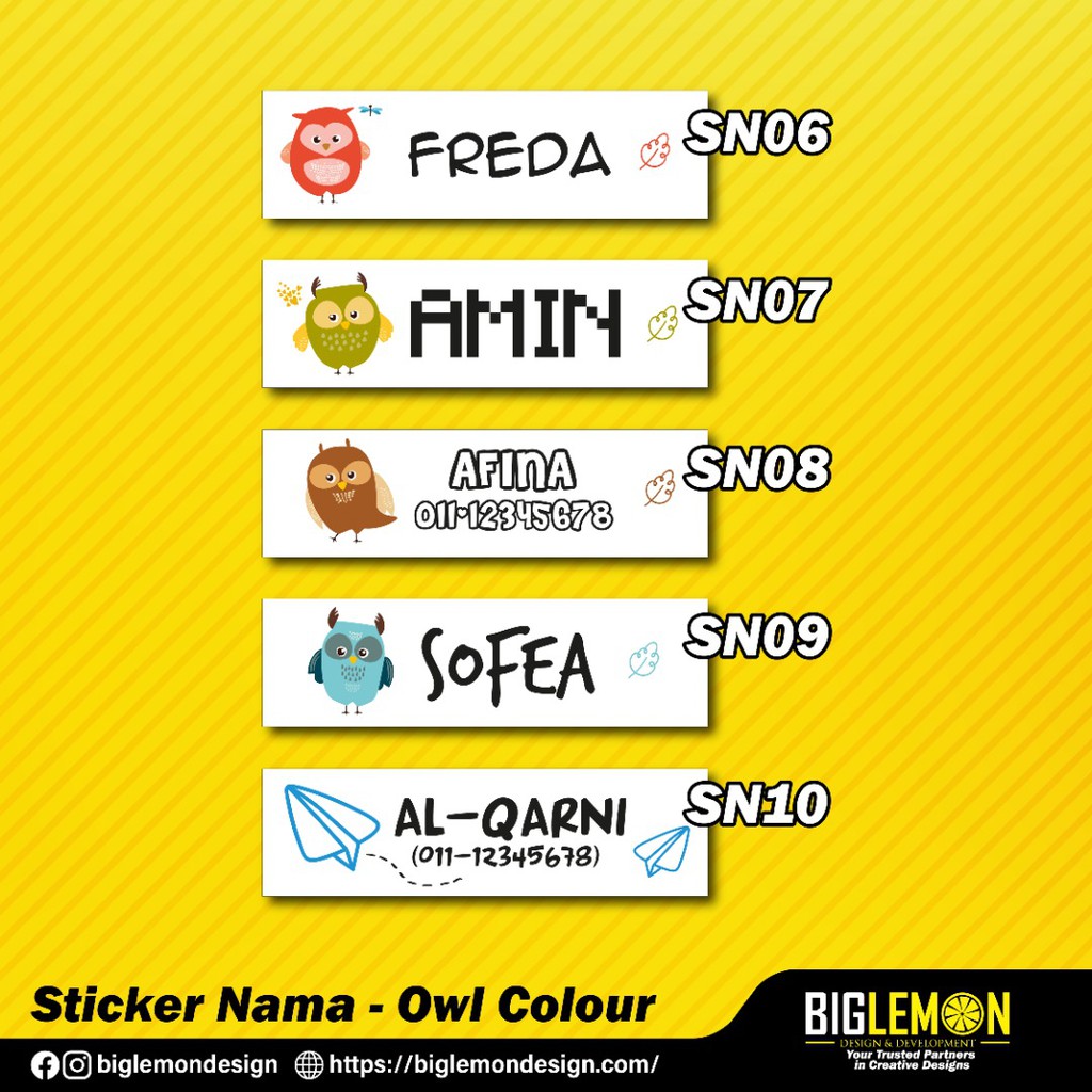 (150pcs)Sticker Nama Cartoon/Sticker Pelajar Sekolah/Sticker Budak ...