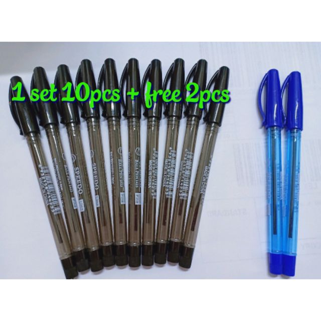 10pcs Ballpen set dakwat hitam | Shopee Malaysia