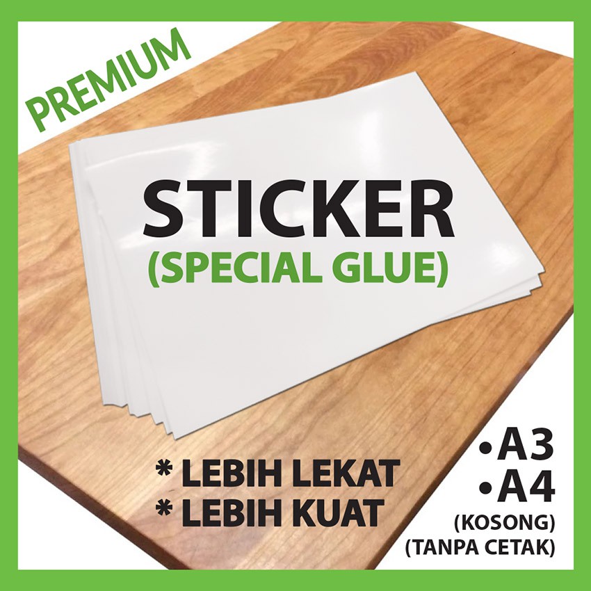 STICKER *SPECIAL GLUE A3/A4 (MIRRORKOTE) STICKER KOSONG *OFFICE USE ...