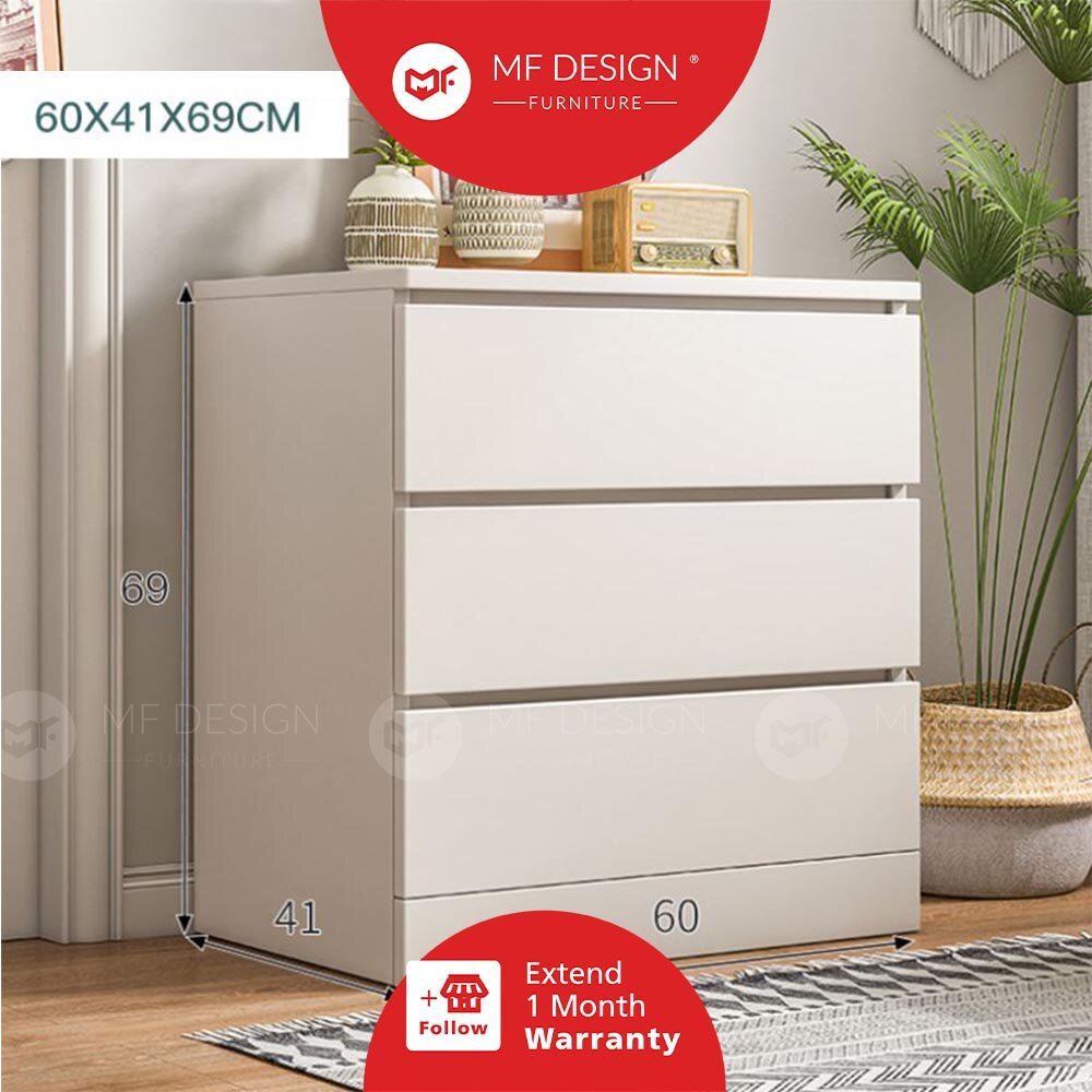 (WATERPROOF)MF DESIGN CHEST DRAWER 3 LAYER CABINET wardrobe Almari Baju ...