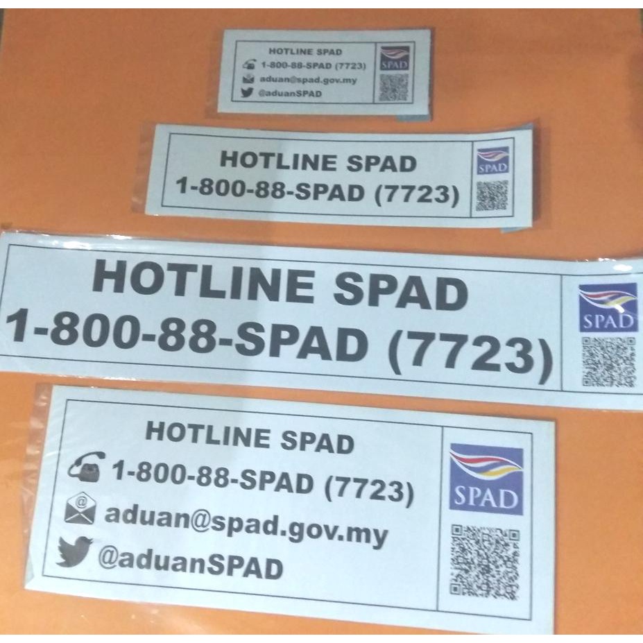 STICKER HOTLINE SPAD with QR Code Sticker For Lorry | Shopee Malaysia
