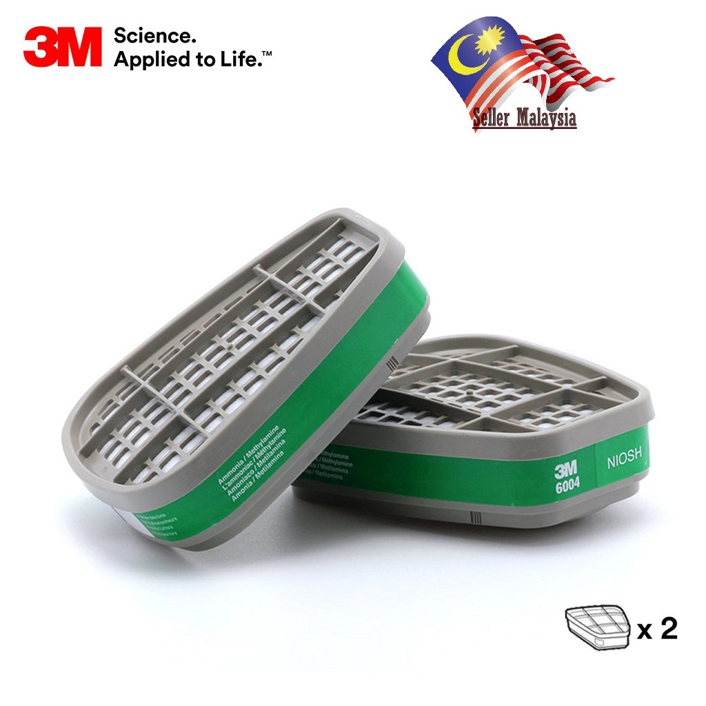 (READY STOCK) 3M 6004 AMMONIA METHYLAMINE CARTRIDGE 1 PAIR | Shopee ...