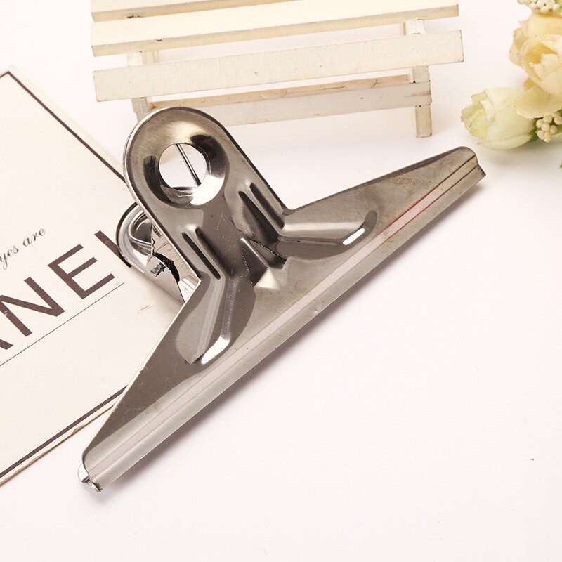 Stainless Steel Folder Iron Clamp Paper Clip Dovetail Clips Office ...