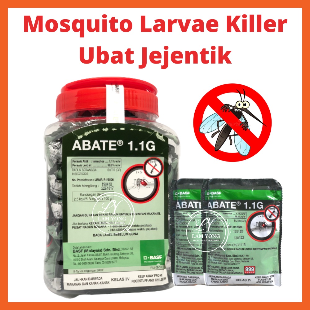 100GM Abate 1.1G BASF Mosquito Larvae Killer / Ubat Jejentik Jentik Aedes / UBAT nyamuk aedes ...