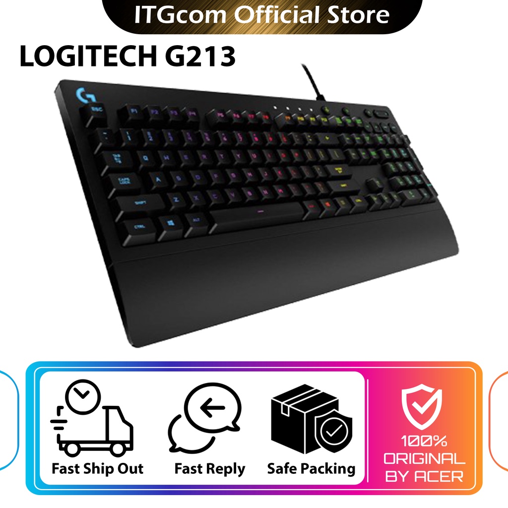 Logitech Gaming Keyboard G213 with LIGHTSYNC RGB Lightning, Onboard ...