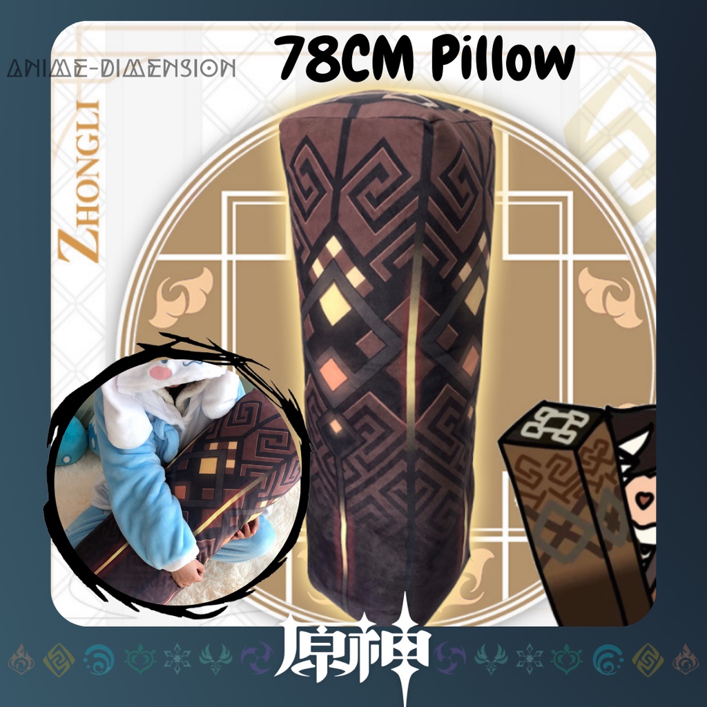 Genshin Impact ZhongLi Pillar Pillow Cool Big Pillar Plush Soft Cushion ...