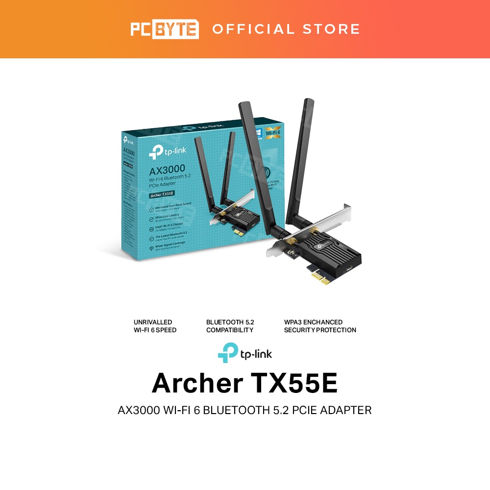 TP-Link Archer TX55E AX3000 Wi-Fi 6 Bluetooth 5.2 PCIe Adapter | Shopee ...