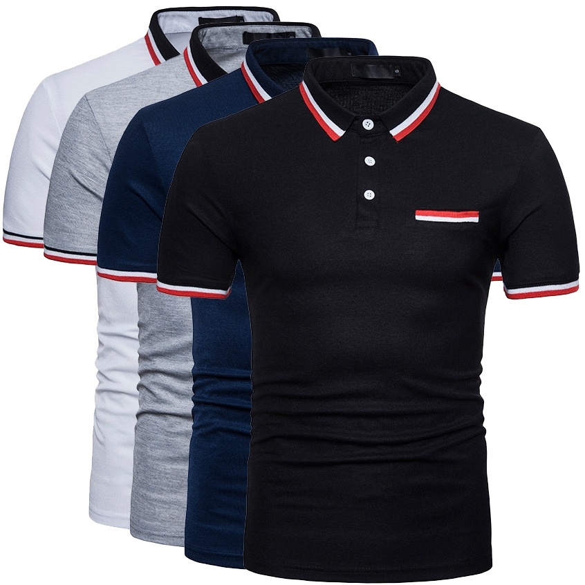 Fashion Mens Short Sleeved T Shirt Polo Shirt Personality Cotton T