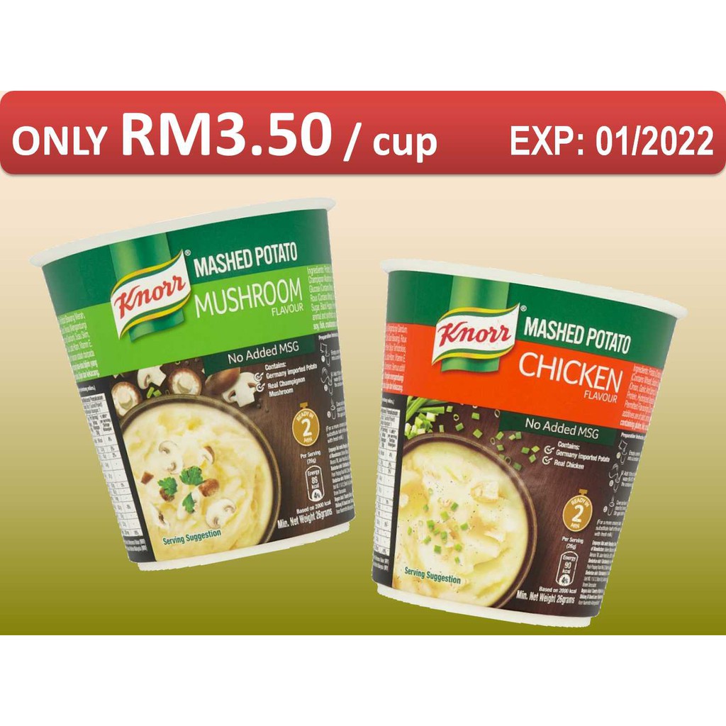 Knorr Cup Mashed Potato Chicken Mushroom (26g) | Shopee Malaysia Knorr Cup Mashed Potato Chicken Mushroom (26g) | Shopee Malaysia