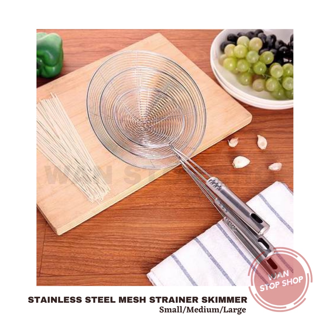 Stainless Steel Mesh Oval Skimmer Filter Oil Pot Food Filter Deep Fry ...