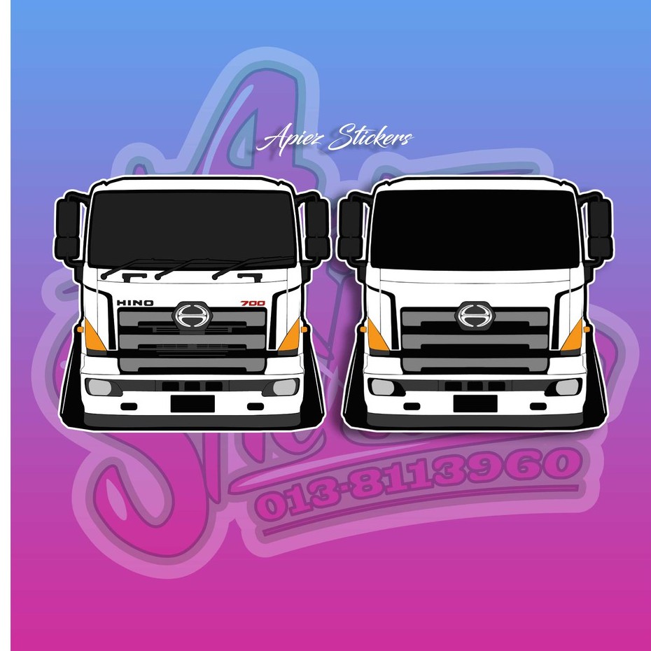 Sticker Muka Depan Lori Hino 700 Series (Cutting) | Shopee Malaysia