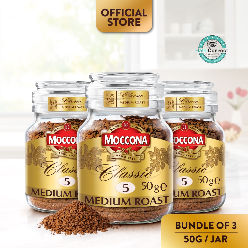 (Bundle of 3) MOCCONA Classic Medium Roast Intensity 5 Freeze Dried ...
