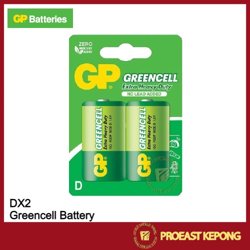 GP Battery Original Greencell DX2 1.5V Extra Heavy Duty ( size D ...
