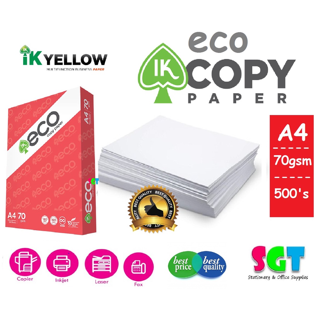 IK ECO A4 Paper 70gsm 500's / Pack | Shopee Malaysia