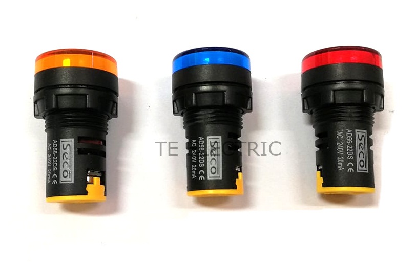 SECO 22MM INDICATOR LIGHT SECO PILOT LAMP (RED / BLUE / YELLOW ...
