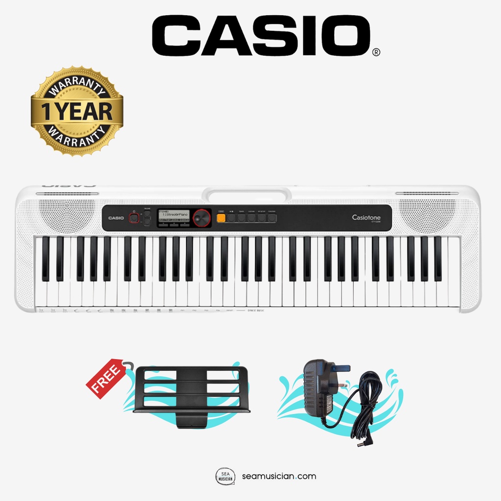 CASIO CT-S200 CASIOTONE WHITE 61 KEYS PORTABLE KEYBOARD WITH NOTE STAND ...