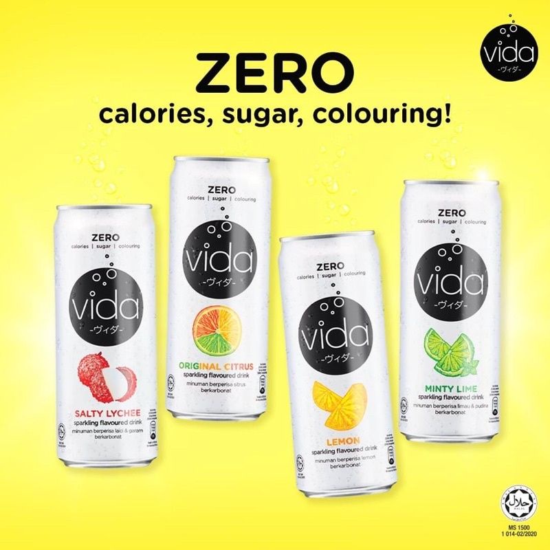 Vida Zero Sparkling Flavoured Drink 325ml/tin | Shopee Malaysia