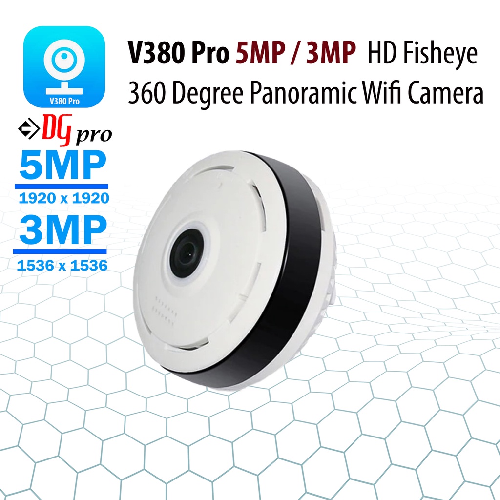 V380 PRO 5MP 1920p / 3MP 1536p / 2MP 1080p Fisheye 360 Degree Panoramic ...
