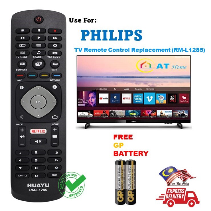 Philips LCD/LED TV Remote Control Replacement for Smart TV RM-L1285 | Shopee Malaysia