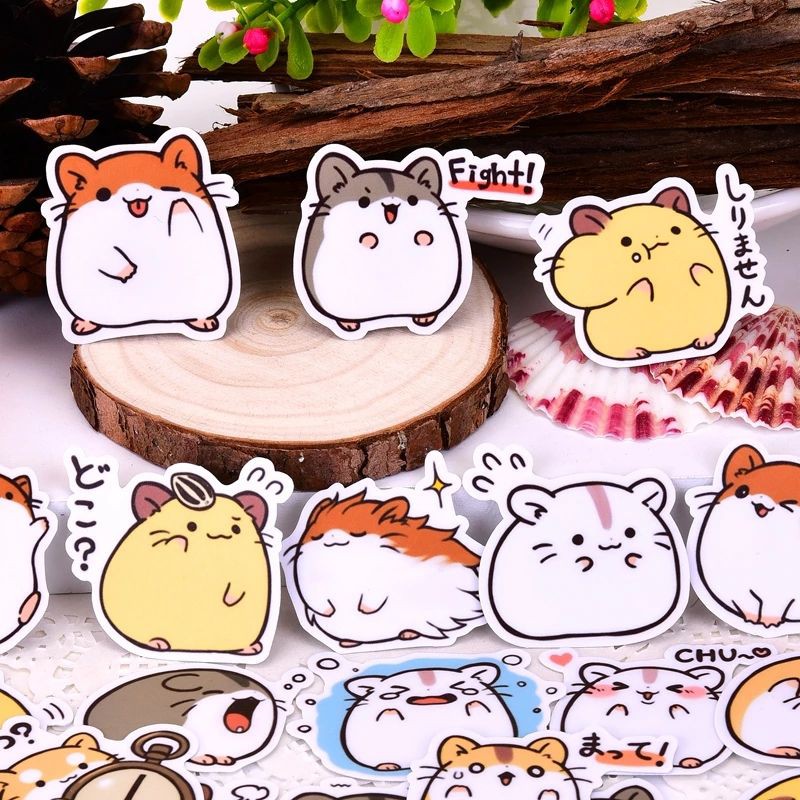 40pcs Cute Fluffy Chubby Hamster Stickers (SF003) | Shopee Malaysia
