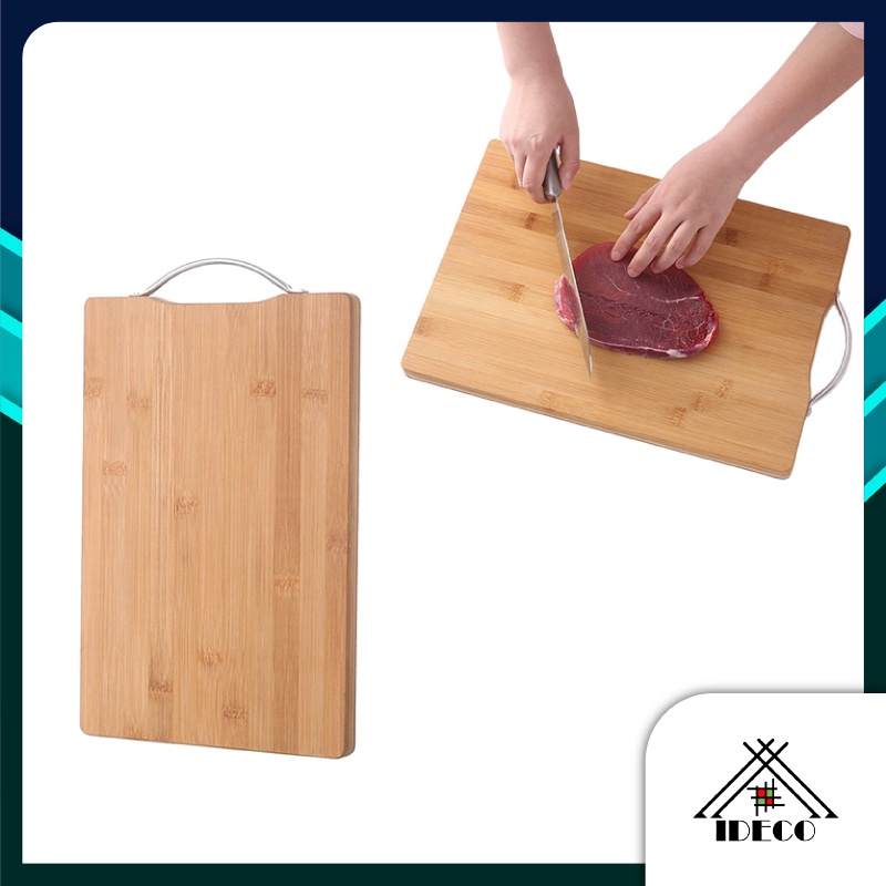 iDECO Bamboo Cutting Board Thick Hangable Chopping Board Vegetable ...